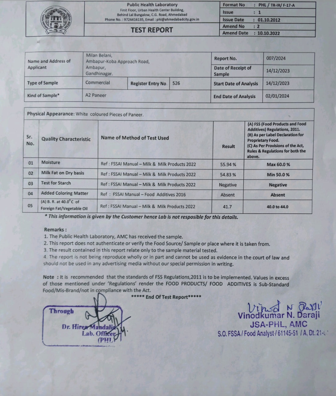 Lab Reports - GauNeeti – GauNeeti Organics